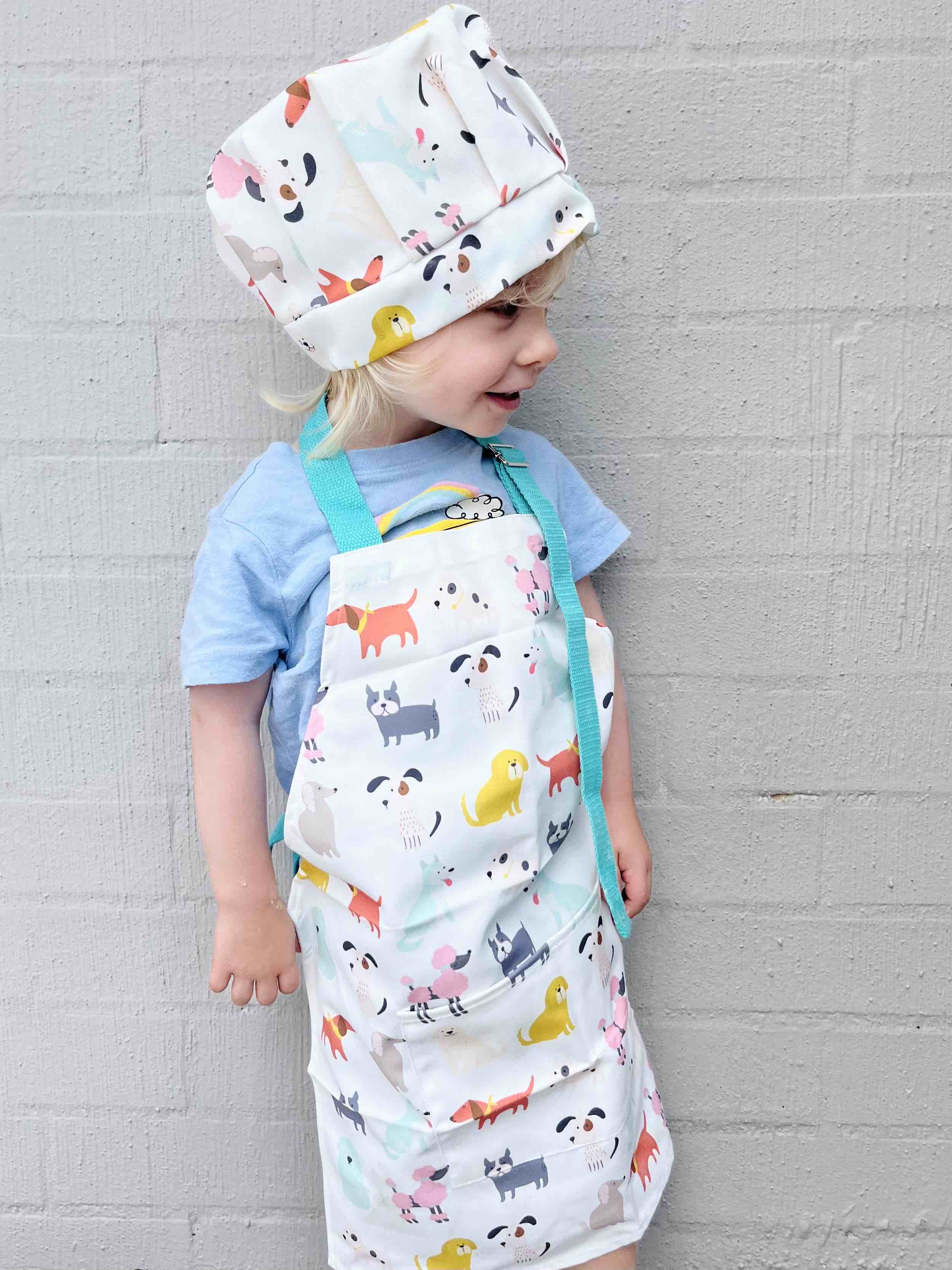 Kids Puppy Cooking Apron and Chef Hat Set – MUNCHIKIDS